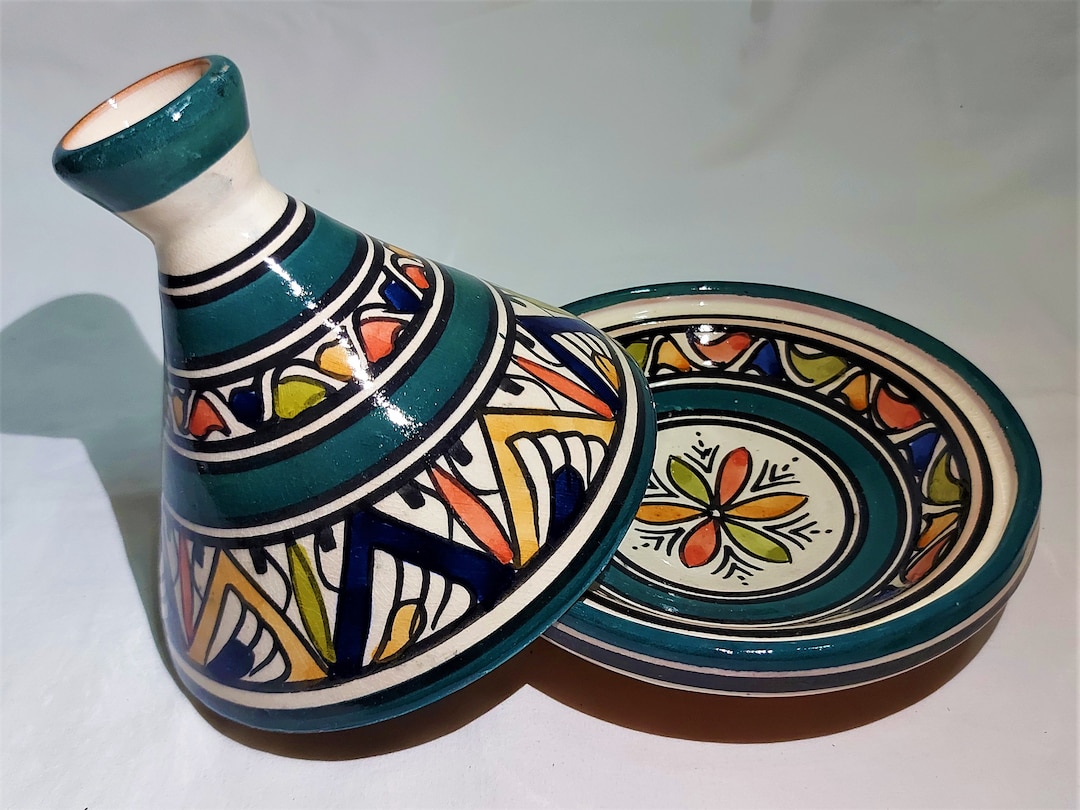 Moroccan Berber Pottery Tagine Handcraft Hand Painted and - Etsy