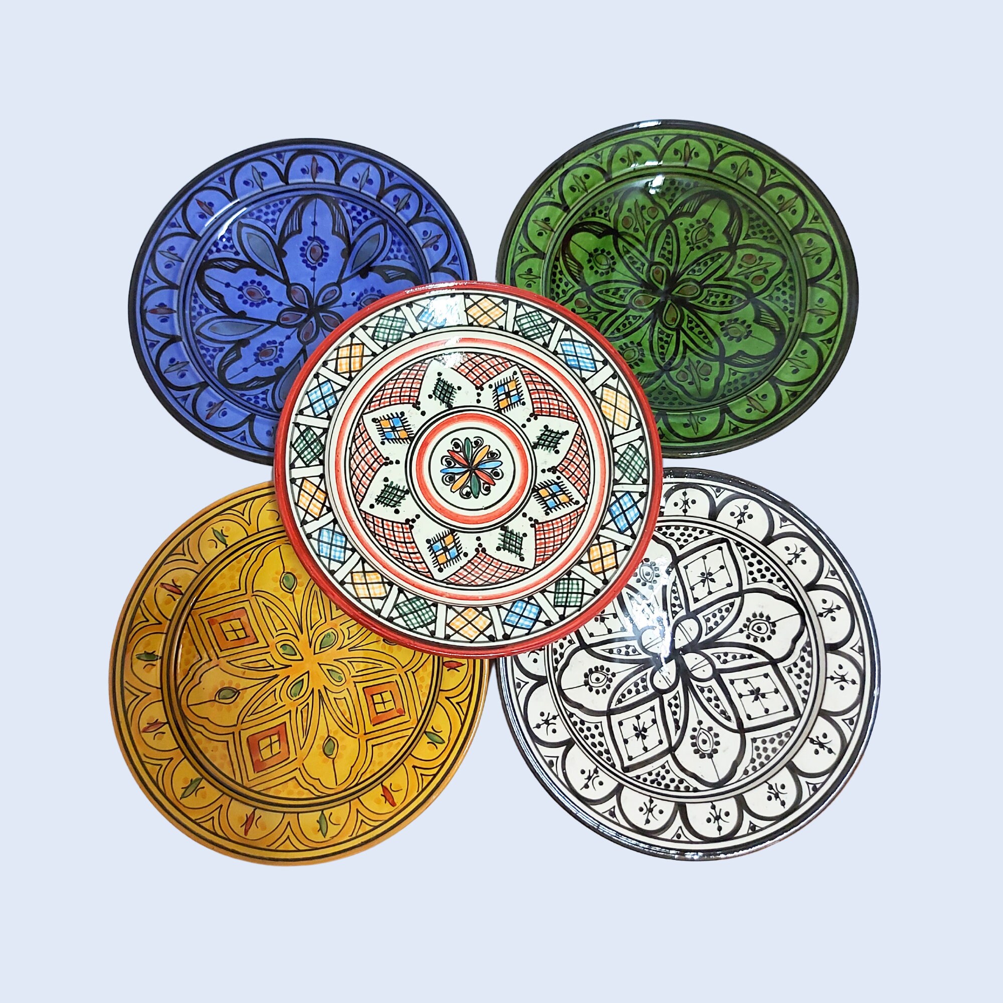 Set of 5 Pottery Dishes - Set of 5 Plates - Handmade Plate - Hand ...