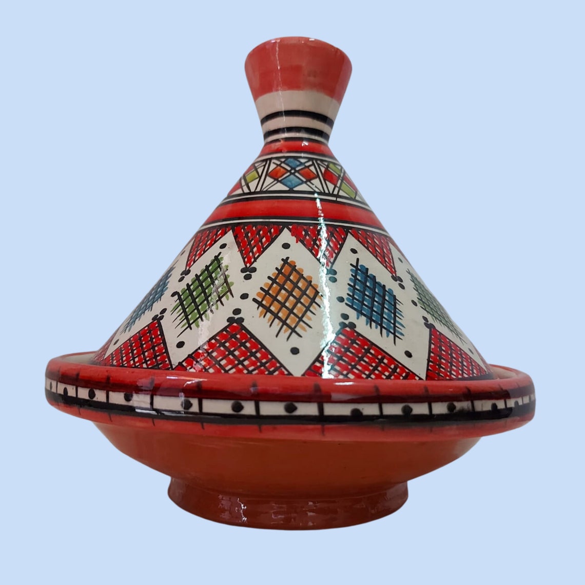Handmade Red Tagine - Hand Painted Tagine - Pottery Kitchenware ...