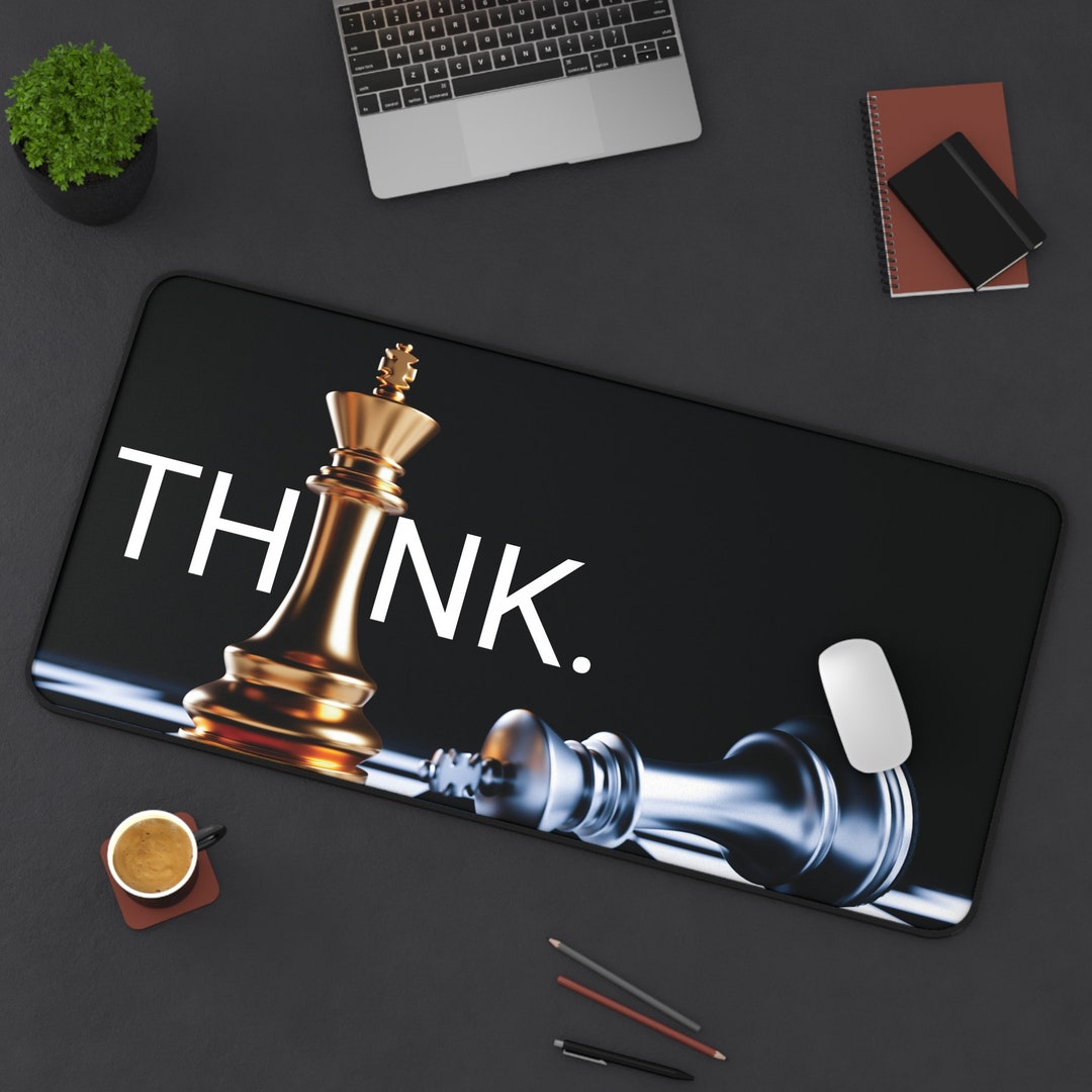 Think. Chess Desk Mat Checkmate | Geek Gift | Desk Pad | Large Mousepad ...