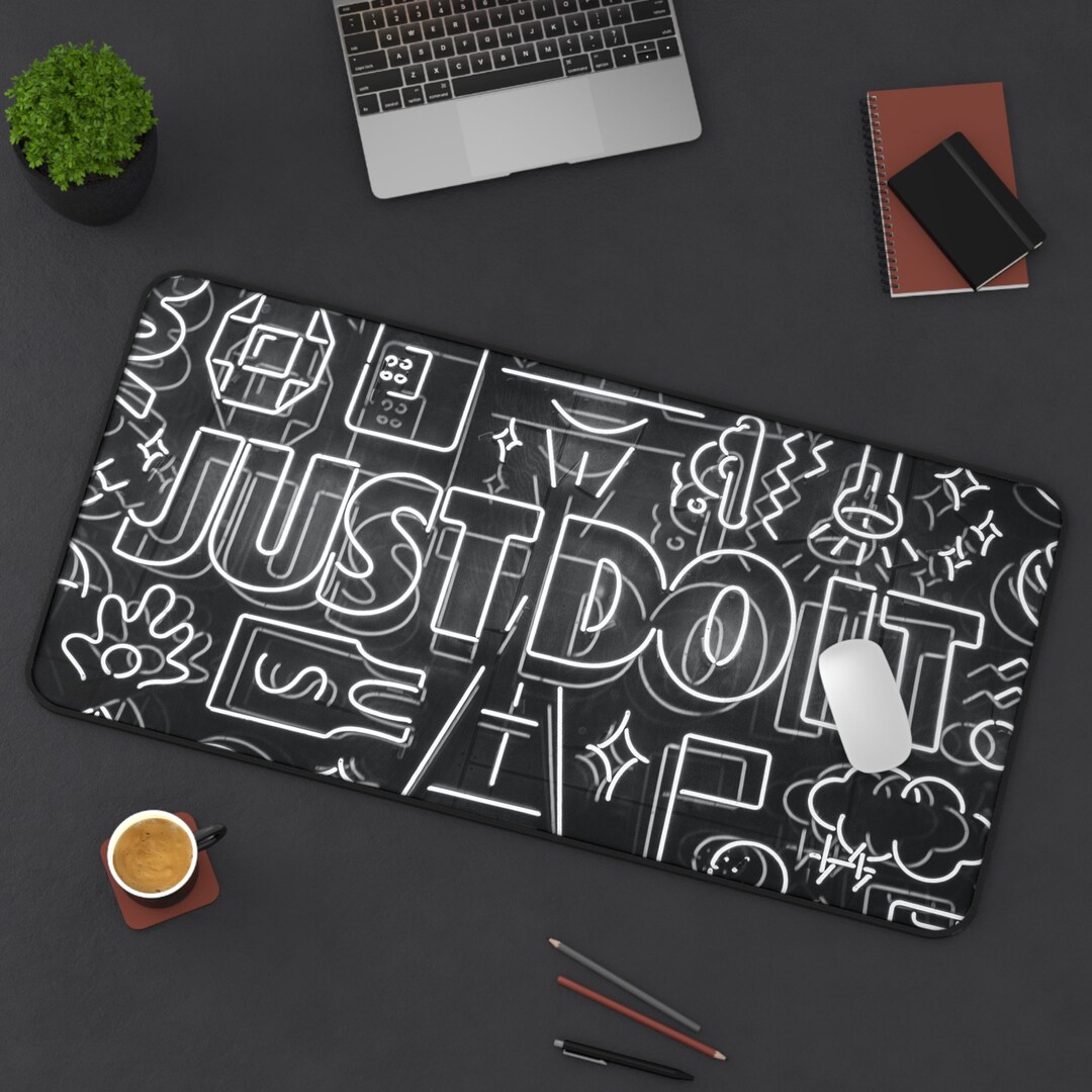 Nike Inspired Just Do It Neon, Modern Minimalist, Black & Gray, Desk ...