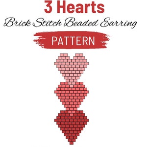Heart Brick Stitch Earring Pattern Valentines Brick Stitch Pattern ...