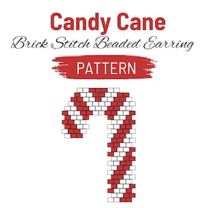 Candy Cane Brick Stitch Earring Pattern Christmas Brick Stitch Pattern
