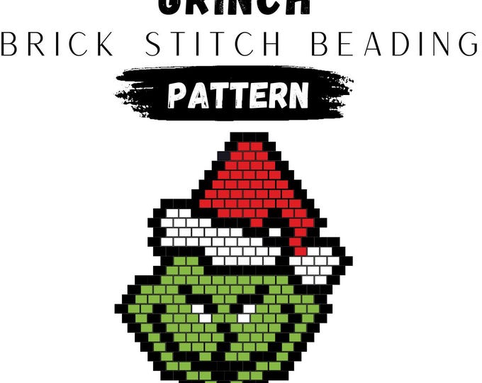 Grinch Hand With Ornament Earrings Pattern PDF - Brick Stitch Christmas ...