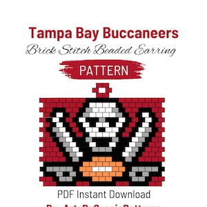 Tampa Bay Buccaneers Brick Stitch Earring Pattern NFL Brick Stitch ...