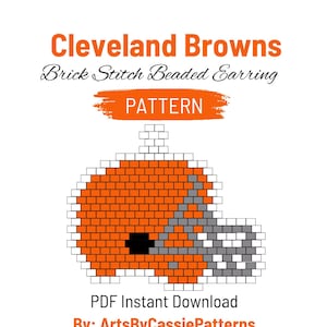 Cleveland Browns Brick Stitch Earring Pattern NFL Brick Stitch Pattern ...