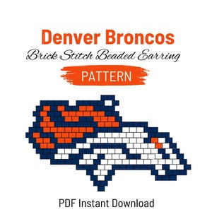 Denver Broncos Brick Stitch Earring Pattern NFL Brick Stitch Pattern ...