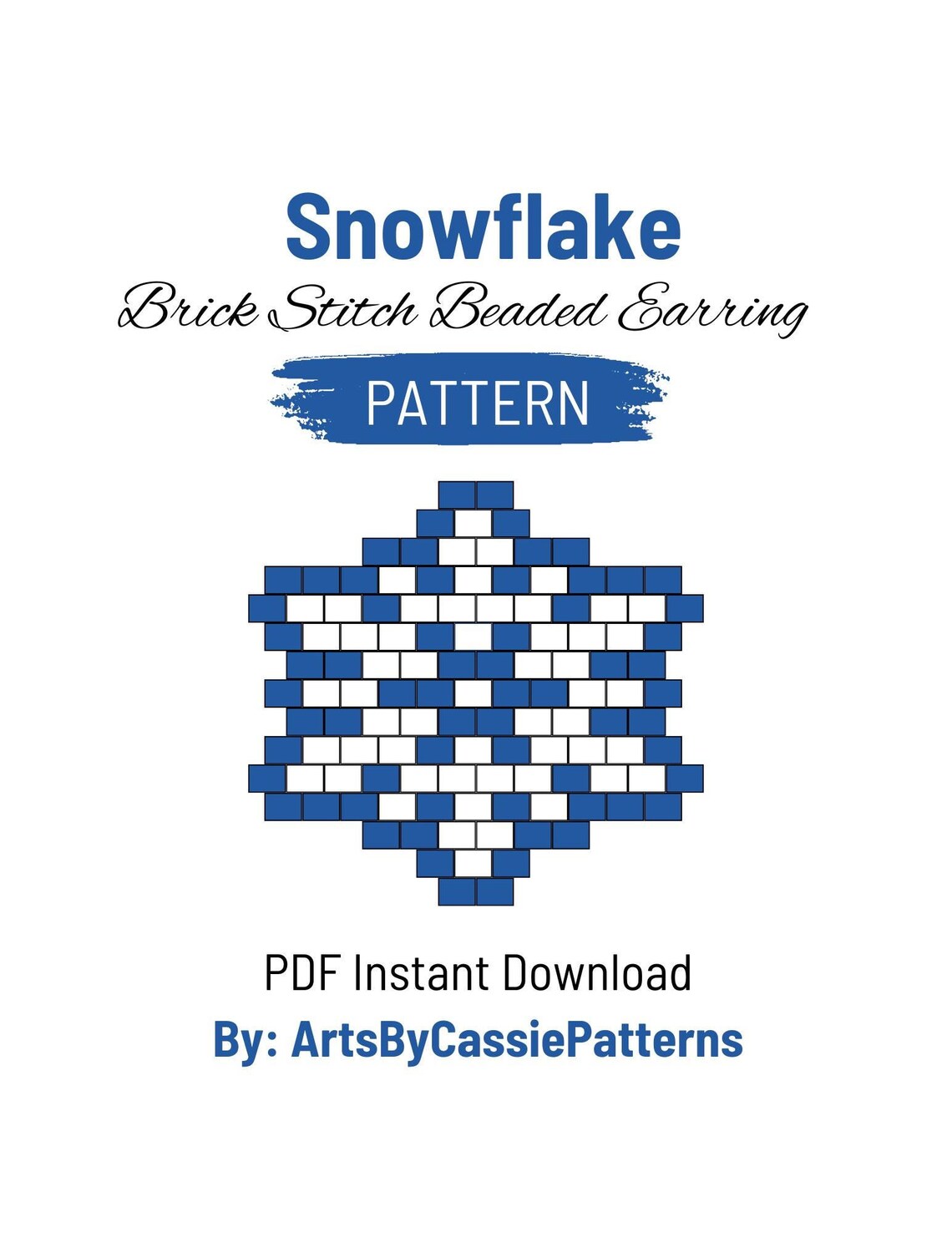 Snowflake Brick Stitch Earring Pattern Winter Brick Stitch Pattern Fall ...