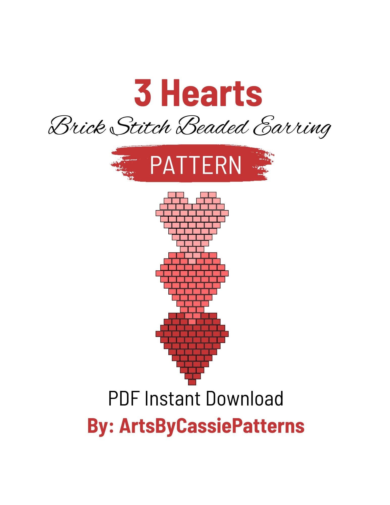 Heart Brick Stitch Earring Pattern Valentines Brick Stitch Pattern ...