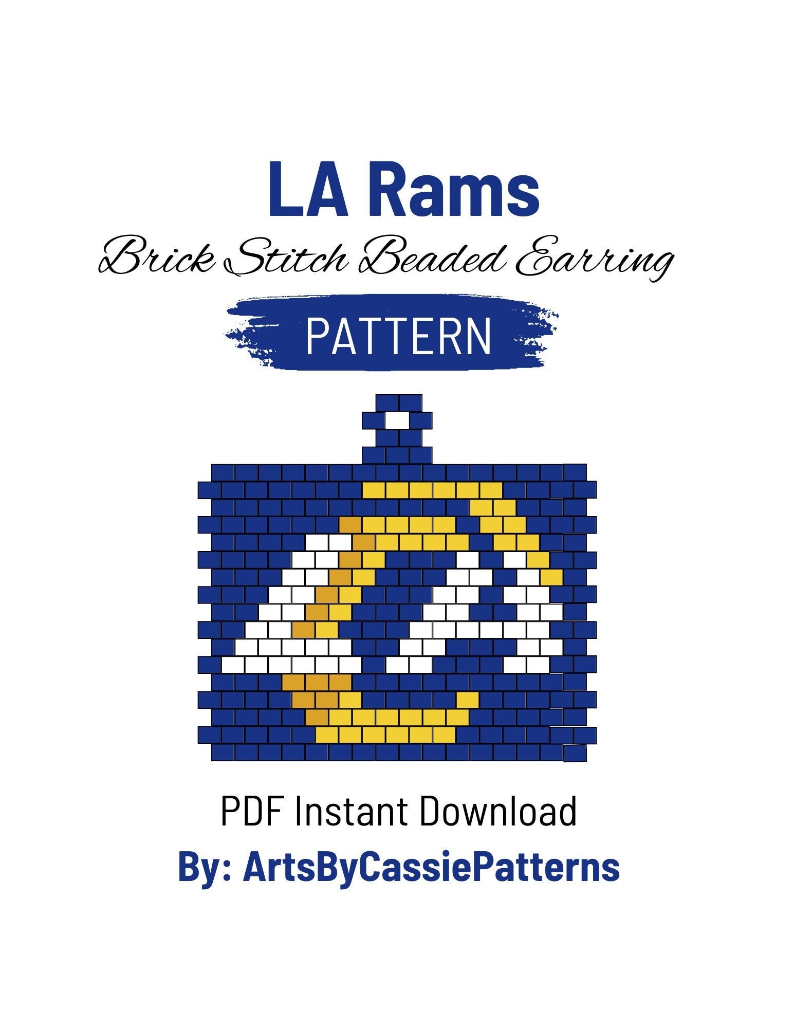 LA Rams Brick Stitch Earring Pattern NFL Brick Stitch Pattern Football ...