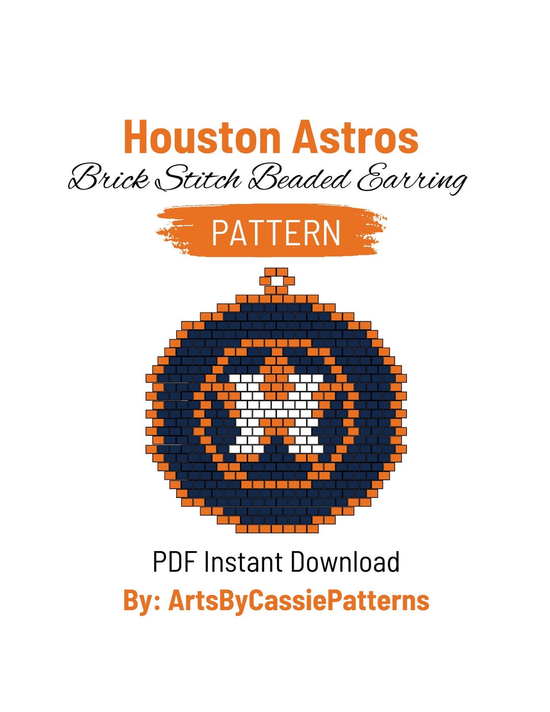 Houston Astros Brick Stitch Earring Pattern MLB Brick Stitch Pattern ...