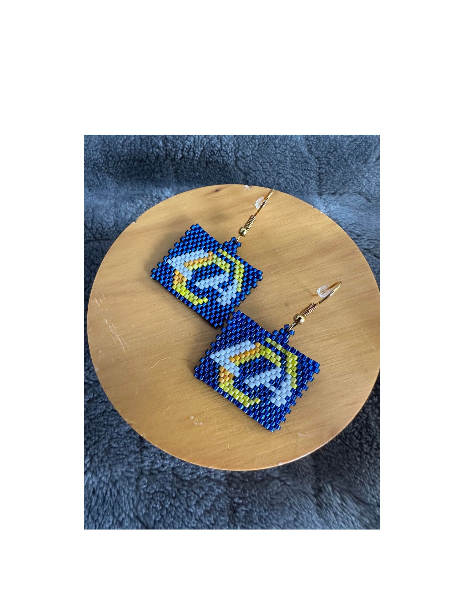 LA Rams Brick Stitch Earring Pattern NFL Brick Stitch Pattern Football ...