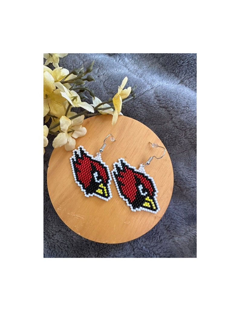 Arizona Cardinals Brick Stitch Earring Pattern NFL Brick Stitch Pattern ...