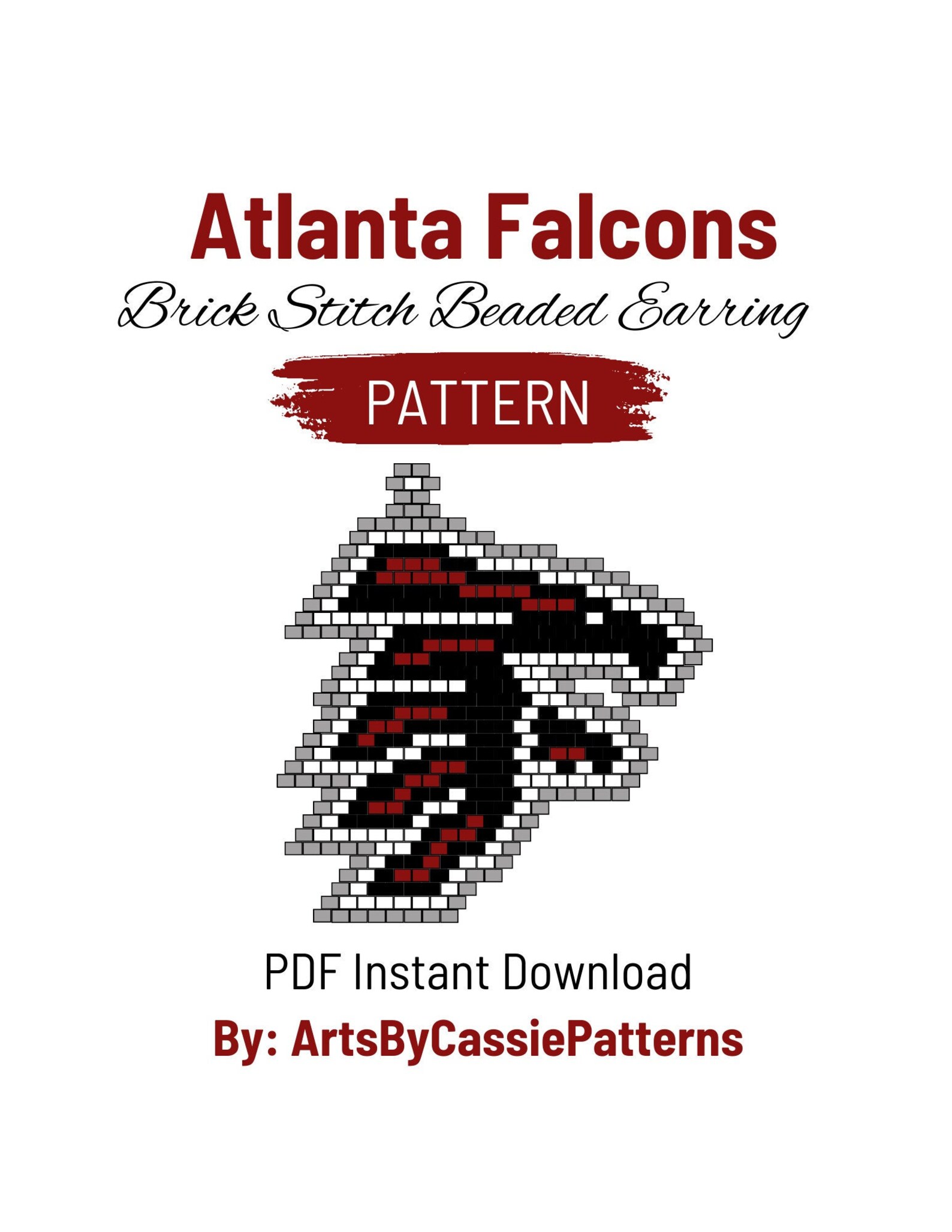 Atlanta Falcons Brick Stitch Earring Pattern NFL Brick Stitch Pattern ...