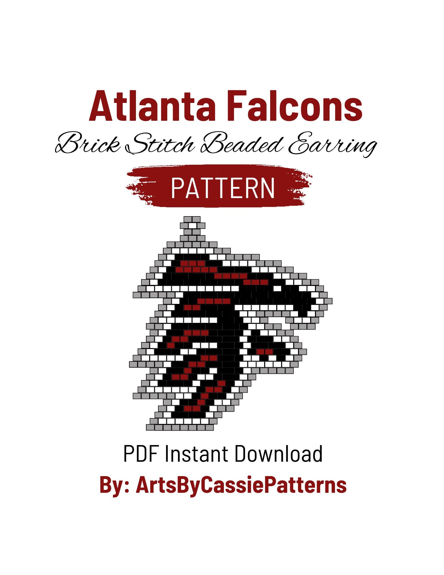 Atlanta Falcons Brick Stitch Earring Pattern NFL Brick Stitch Pattern ...