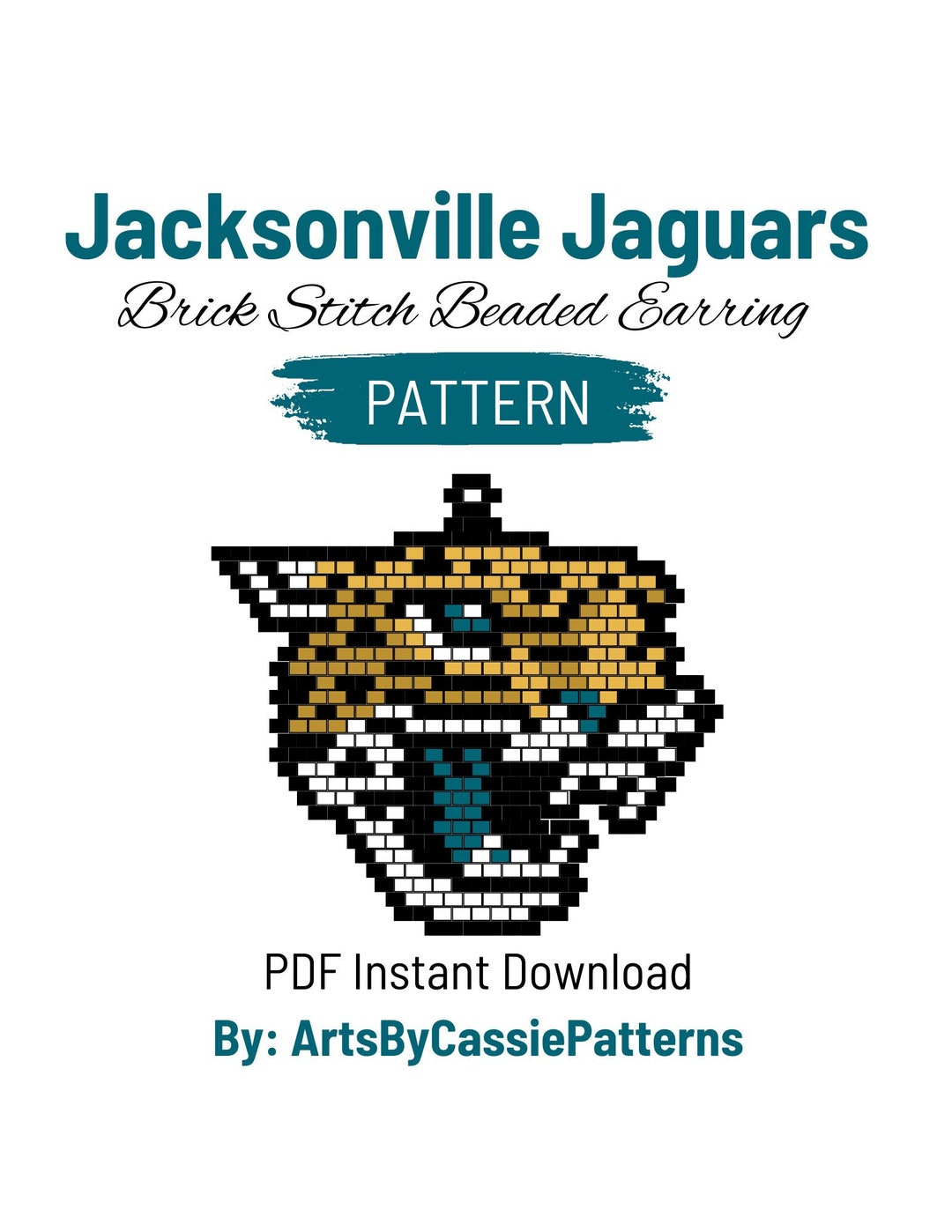 NFL Brick Stitch Pattern Football Earring Pattern Miyuki Delica Brick ...