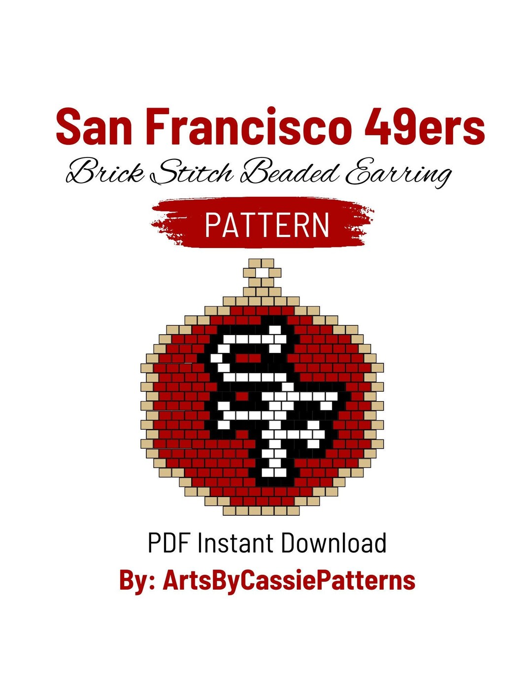 San Francisco 49ers Brick Stitch Earring Pattern NFL Brick Stitch ...