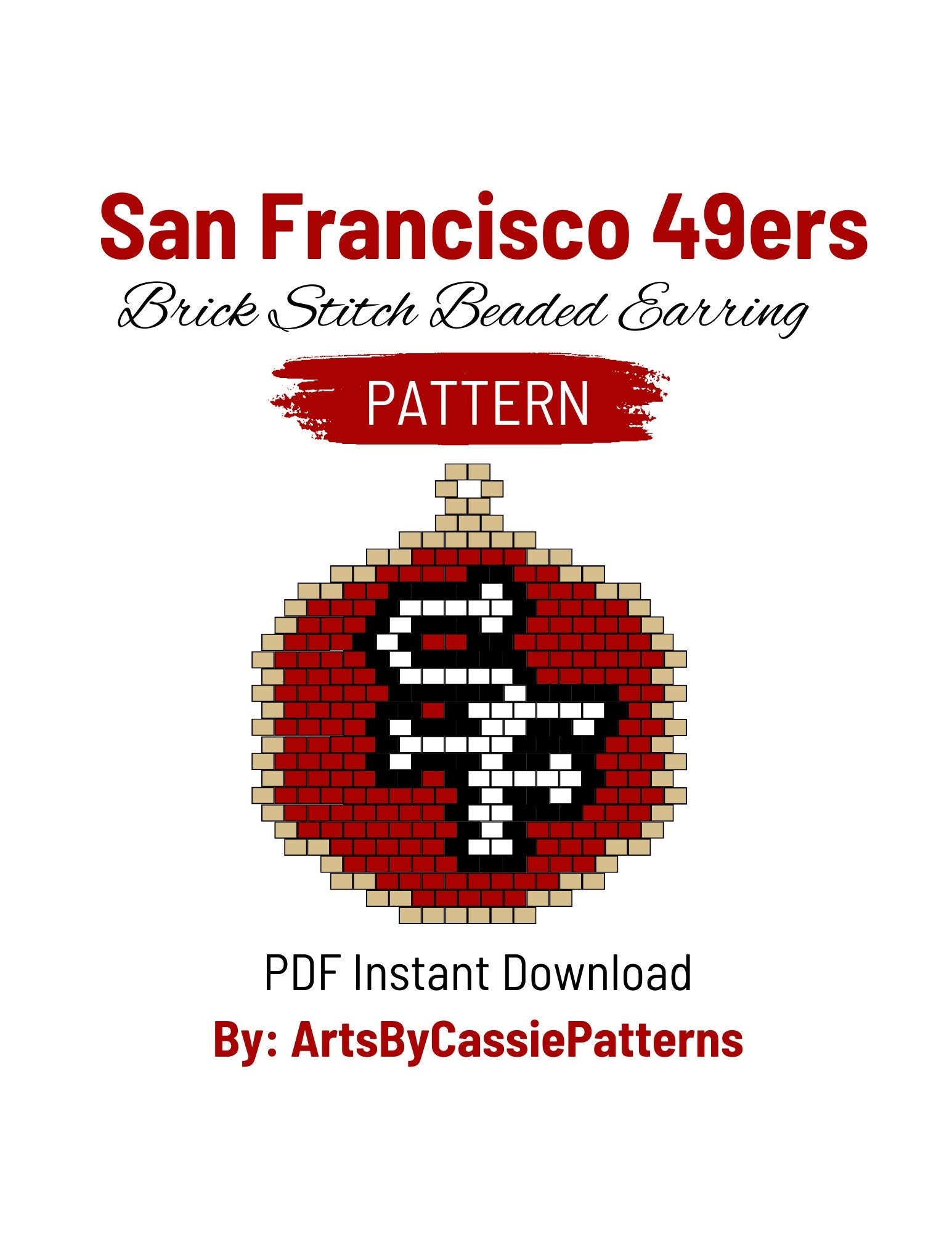 San Francisco 49ers Brick Stitch Earring Pattern NFL Brick Stitch ...