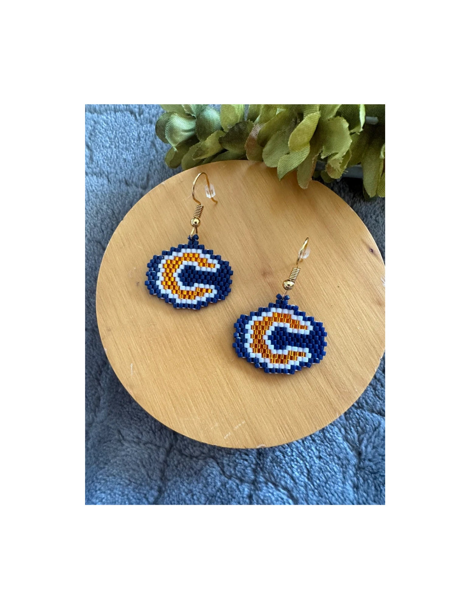 Chicago Bears Brick Stitch Earring Pattern NFL Brick Stitch Pattern ...