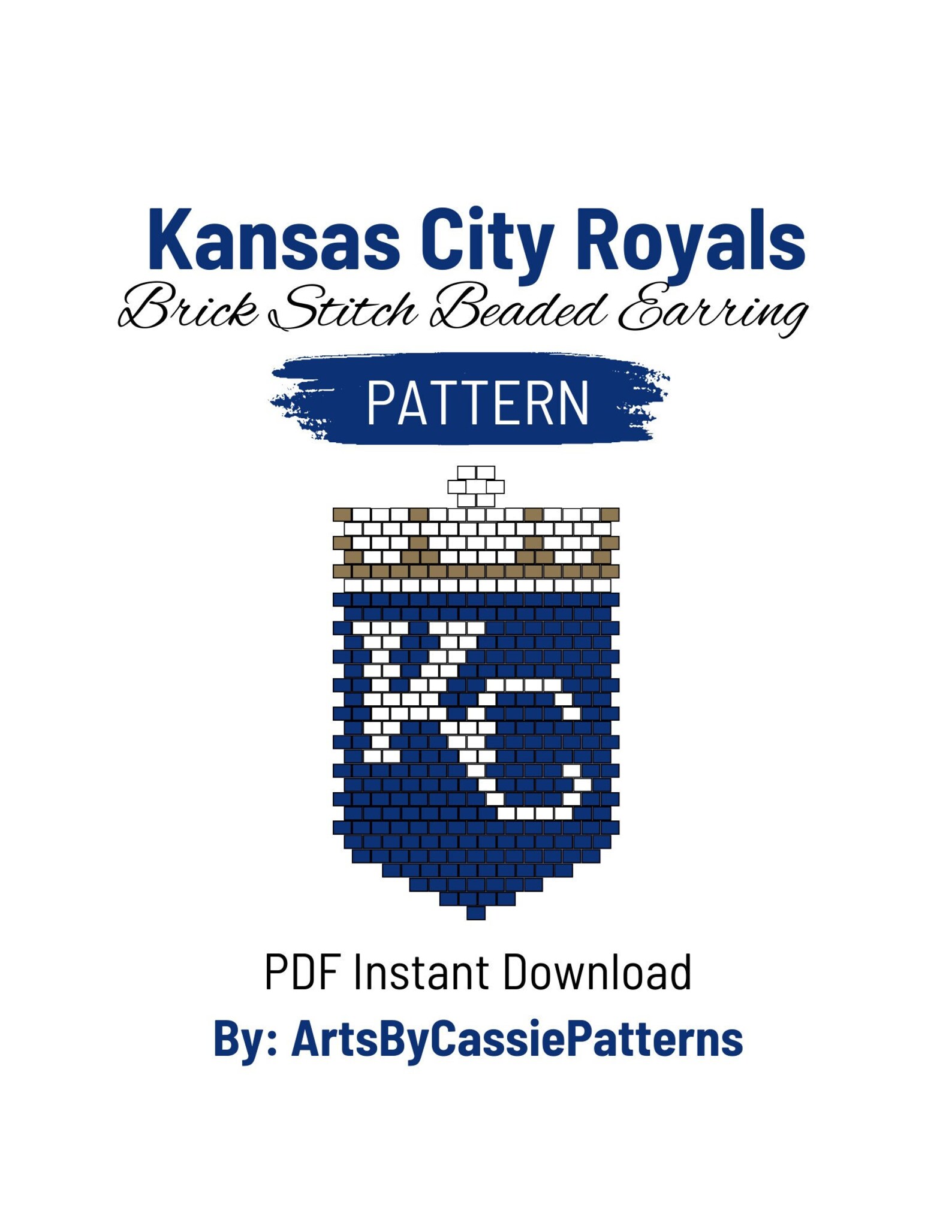 Kansas City Royals Brick Stitch Earring Pattern MLB Brick Stitch ...
