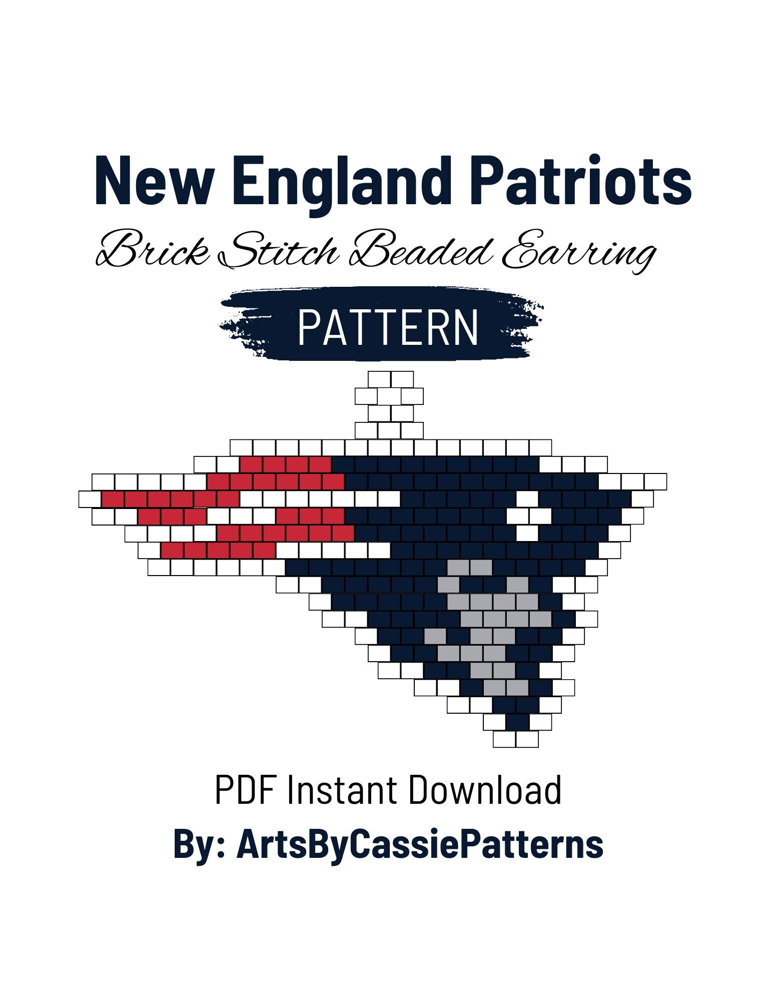 New England Patriots Brick Stitch Earring Pattern NFL Brick Stitch ...