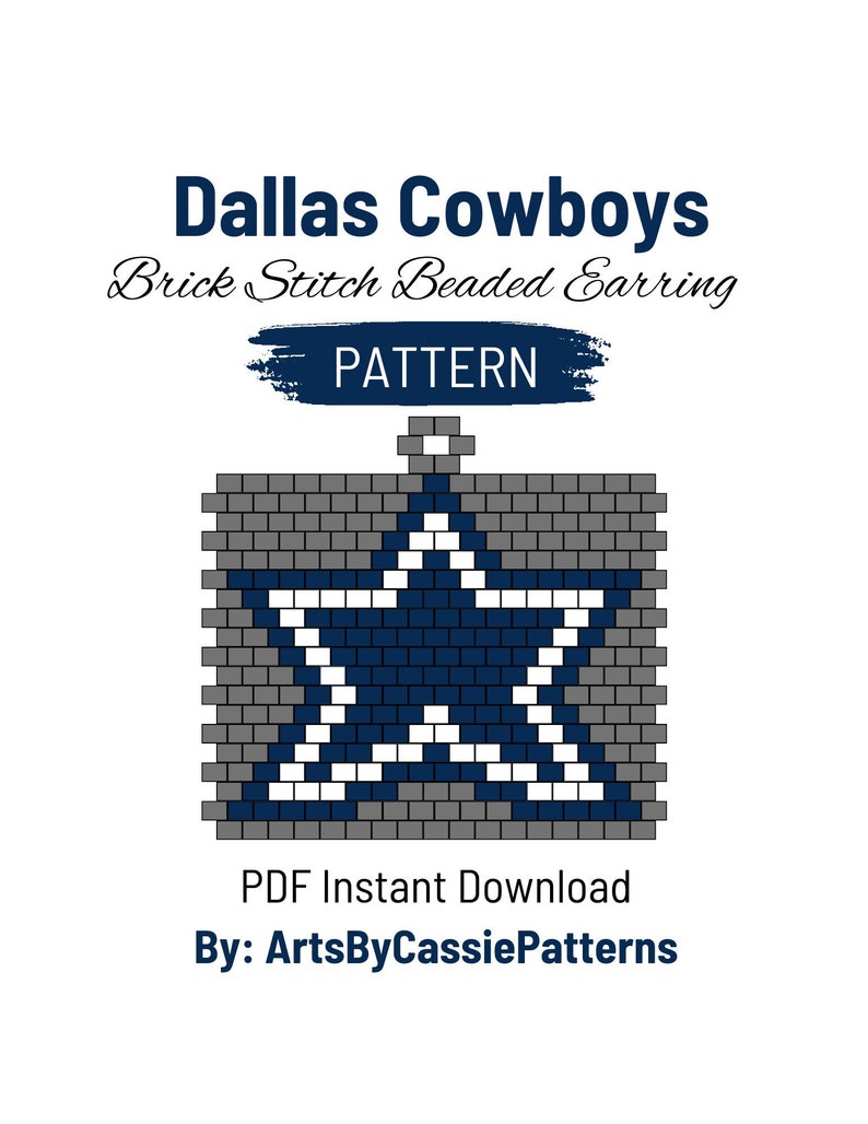 Dallas Cowboys Brick Stitch Earring Pattern NFL Brick Stitch Pattern ...