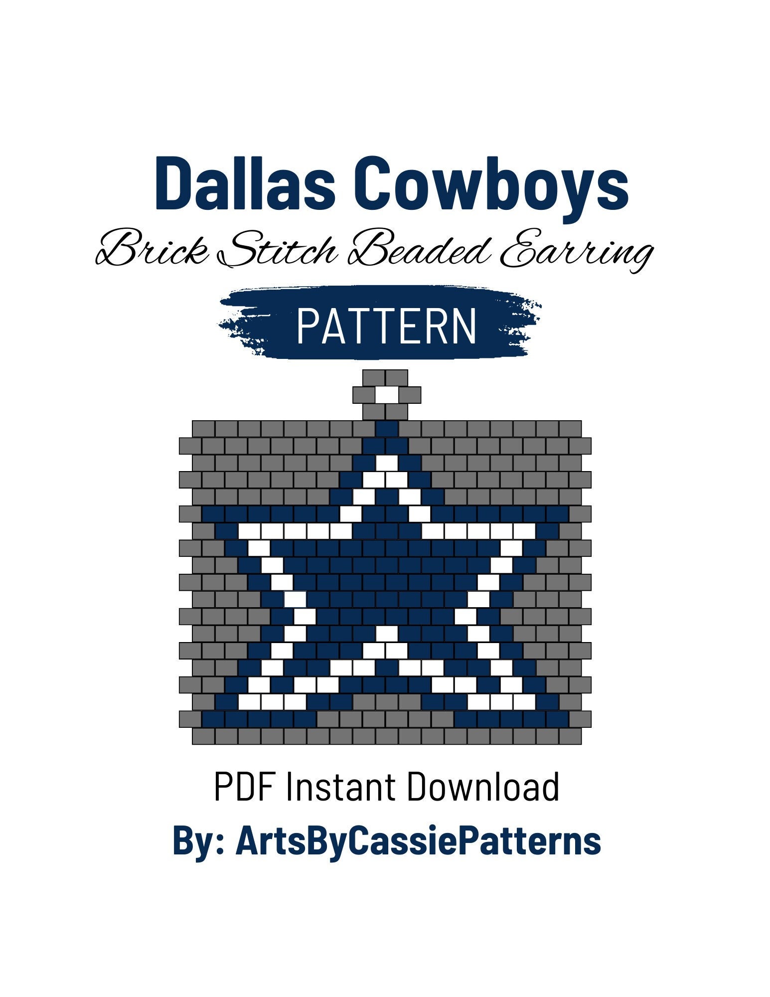 Dallas Cowboys Brick Stitch Earring Pattern NFL Brick Stitch Pattern ...