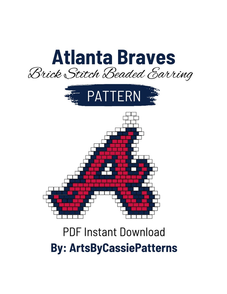 Atlanta Braves Brick Stitch Earring Pattern MLB Brick Stitch Pattern ...