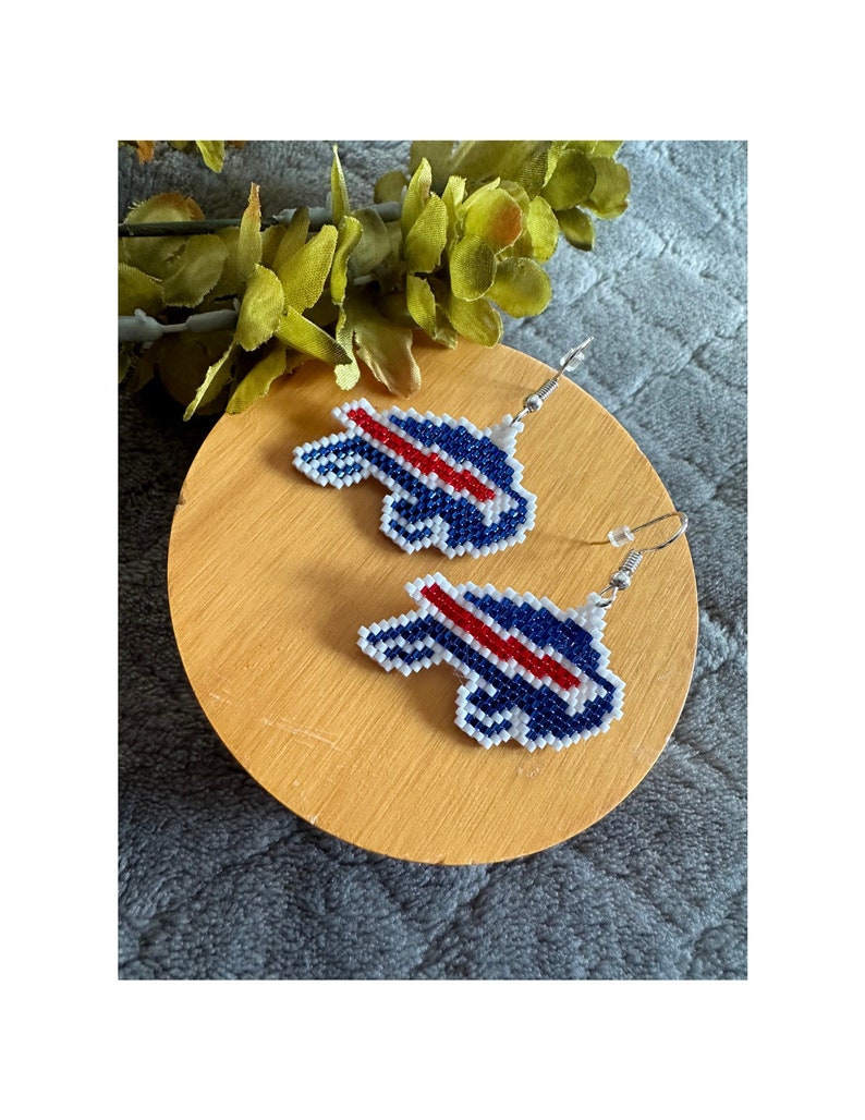 Buffalo Bills Brick Stitch Earring Pattern NFL Brick Stitch Pattern ...