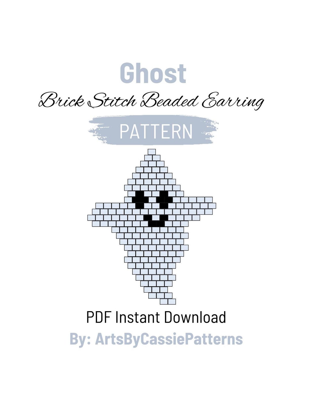 Ghost Brick Stitch Earring Pattern Halloween Brick Stitch Pattern Fall Earring Pattern Miyuki ...