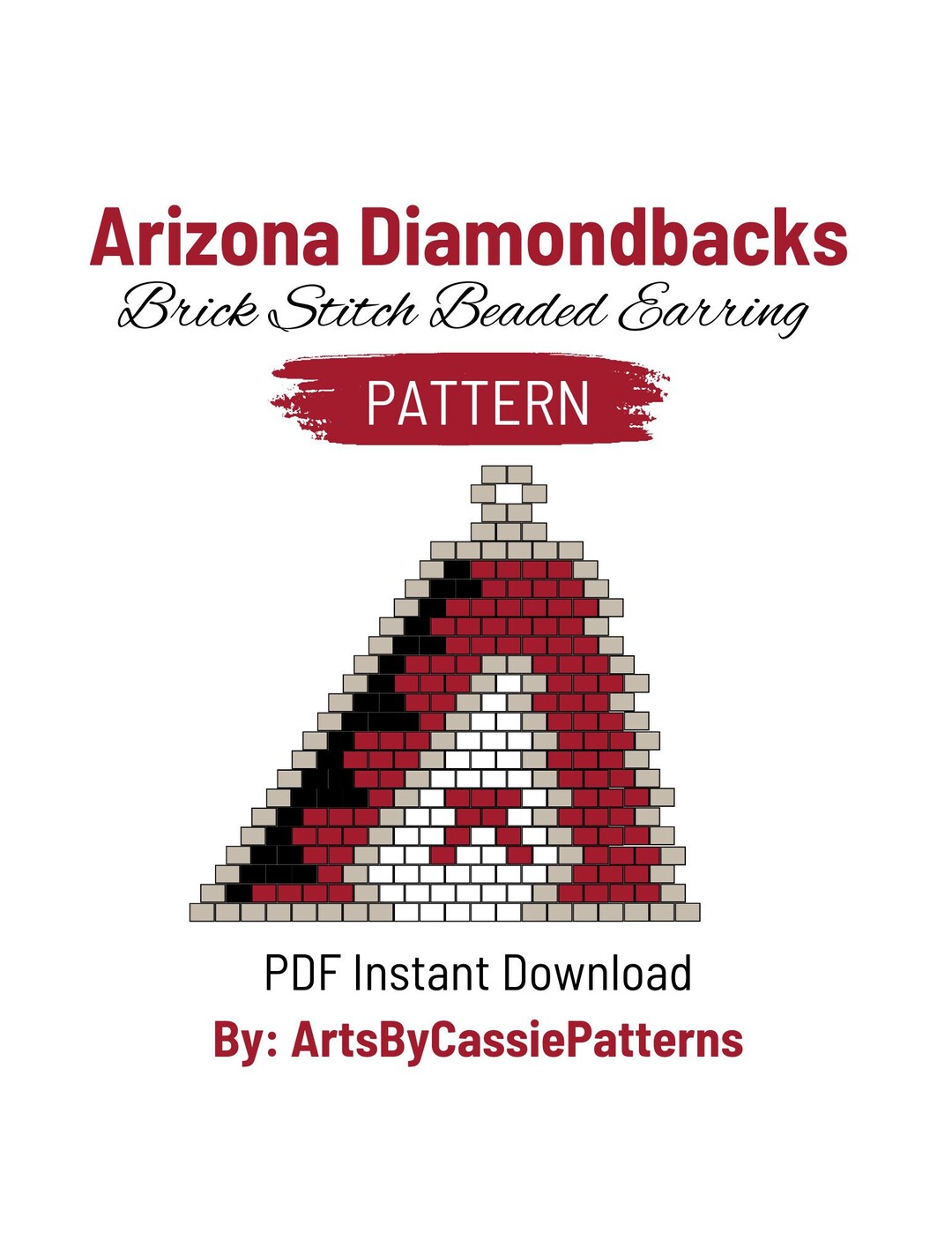 Arizona Diamondbacks Brick Stitch Earring Pattern MLB Brick Stitch ...