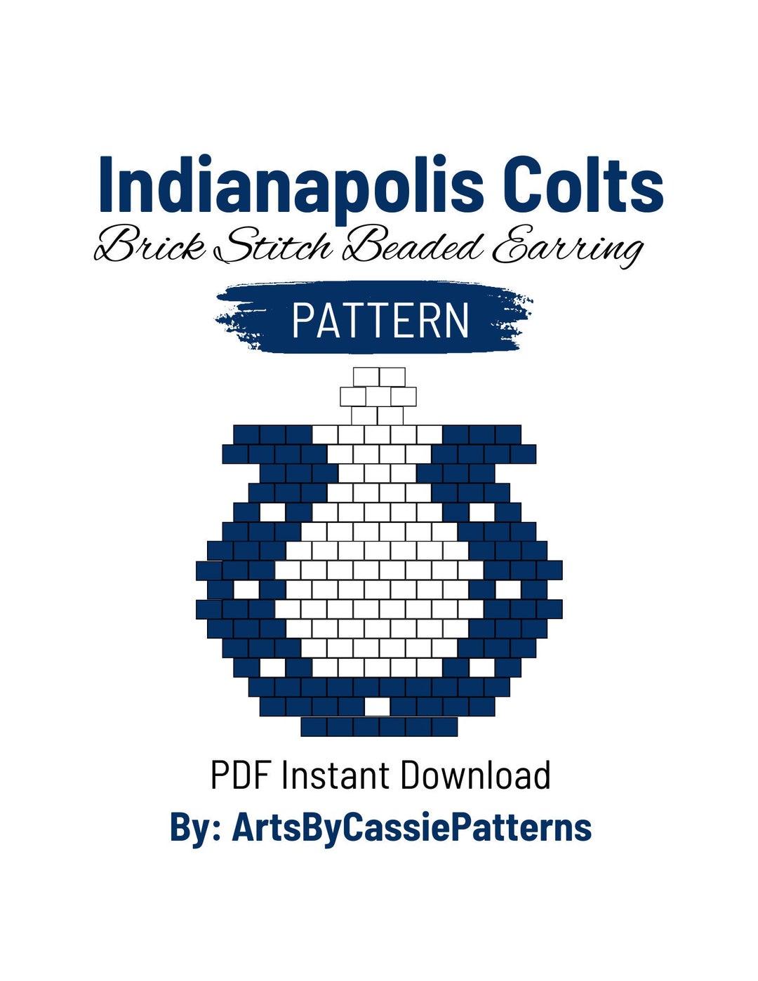 Indianapolis Colts Brick Stitch Earring Pattern NFL Brick Stitch ...