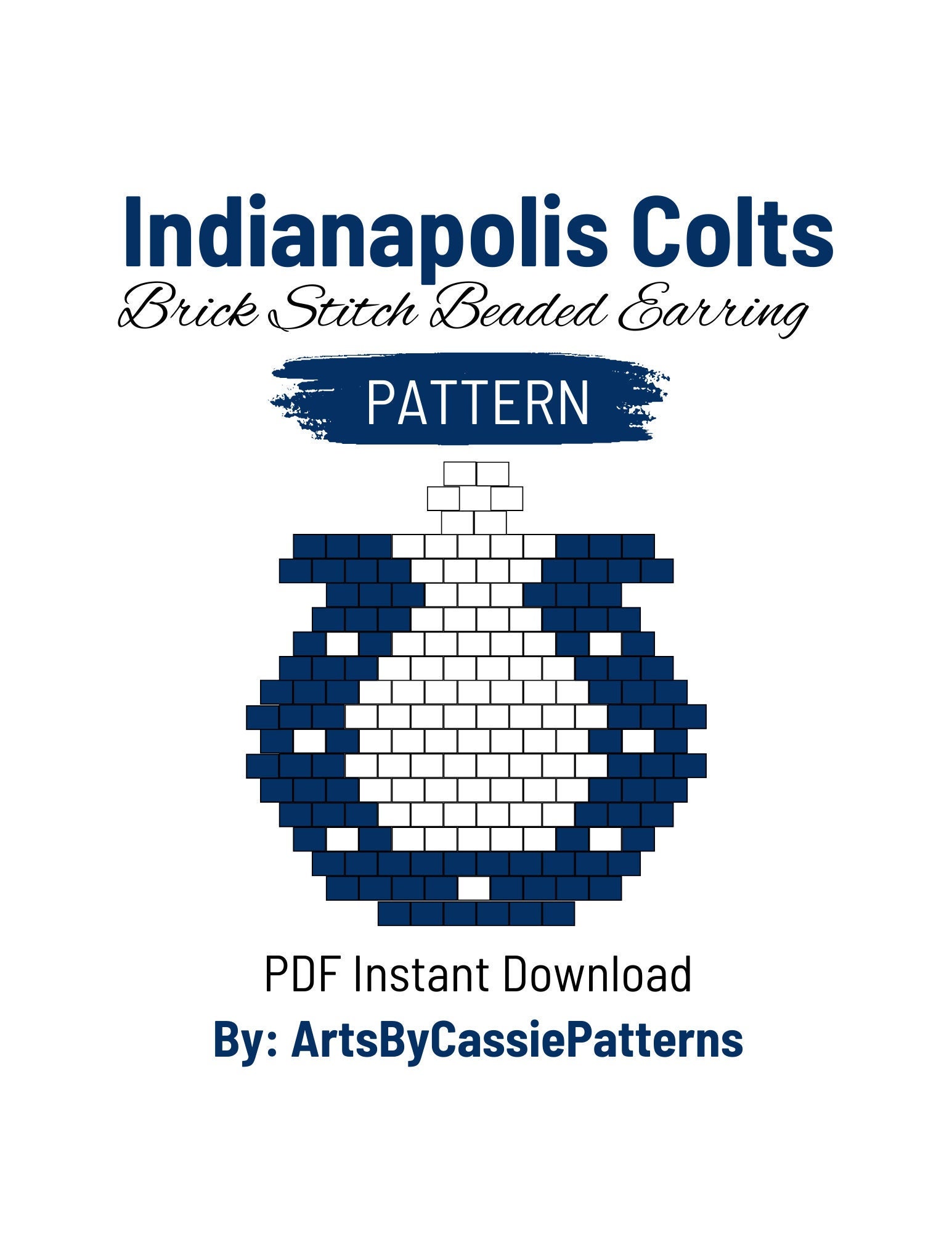 Indianapolis Colts Brick Stitch Earring Pattern NFL Brick Stitch ...
