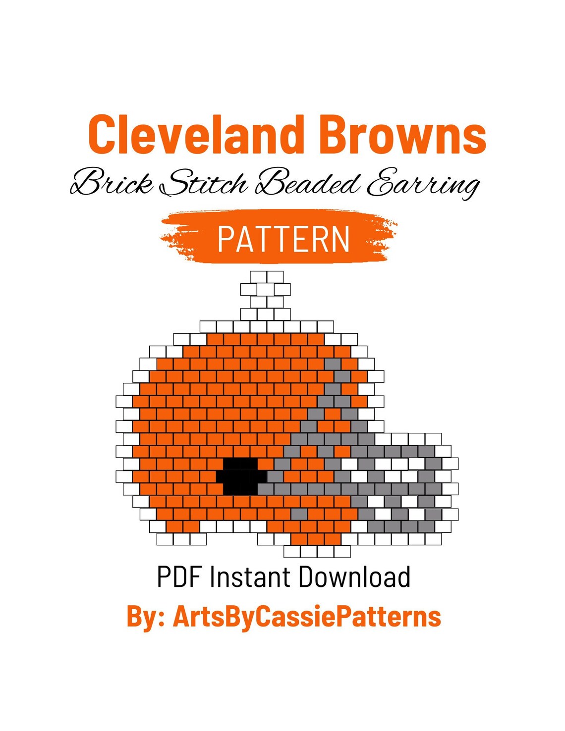 Cleveland Browns Brick Stitch Earring Pattern NFL Brick Stitch Pattern ...