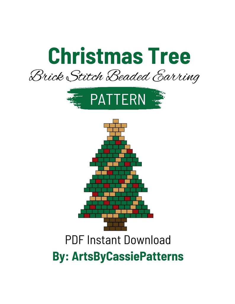 Christmas Tree Brick Stitch Earring Pattern Christmas Brick Stitch ...