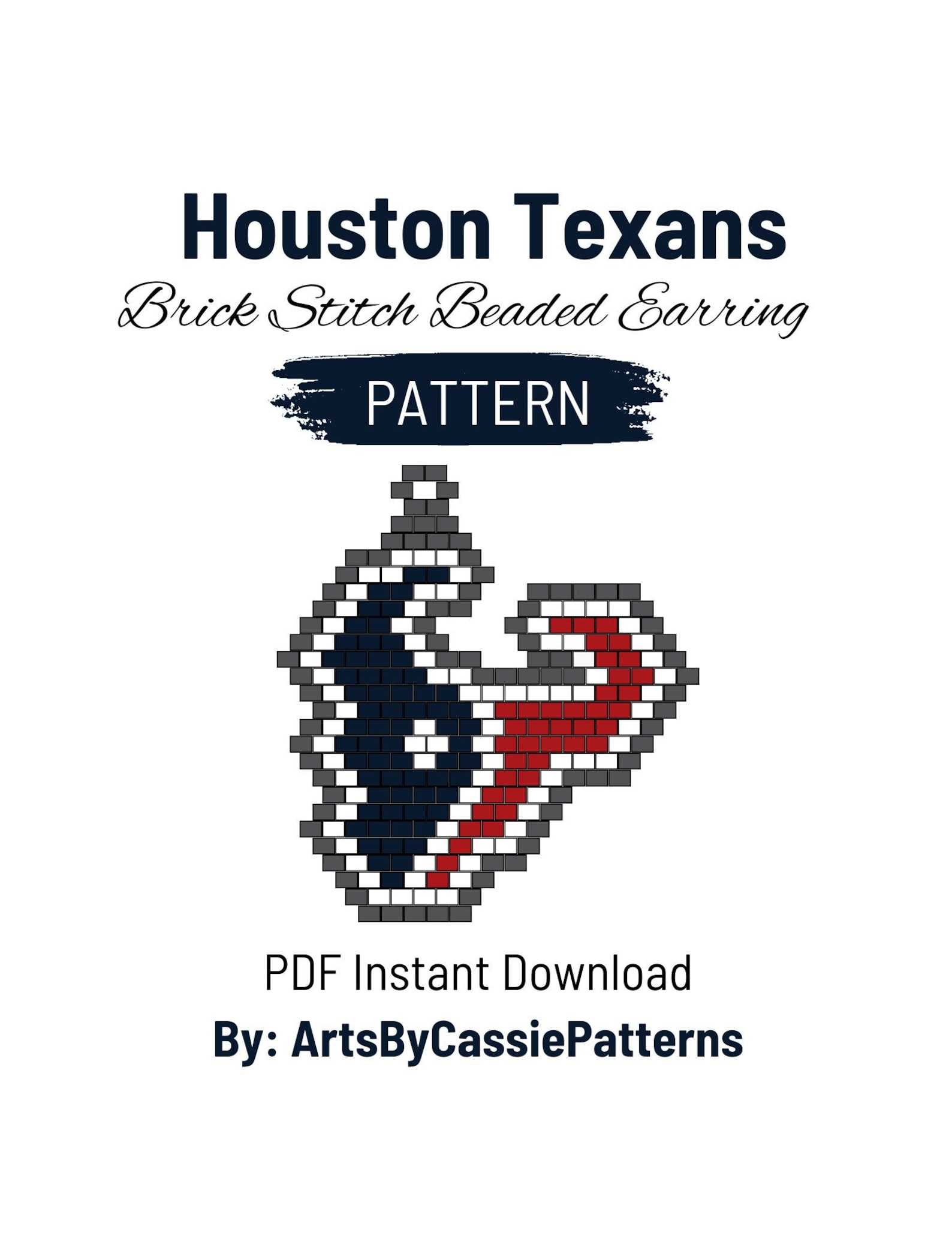 NFL Brick Stitch Pattern Football Earring Pattern Miyuki Delica Brick ...