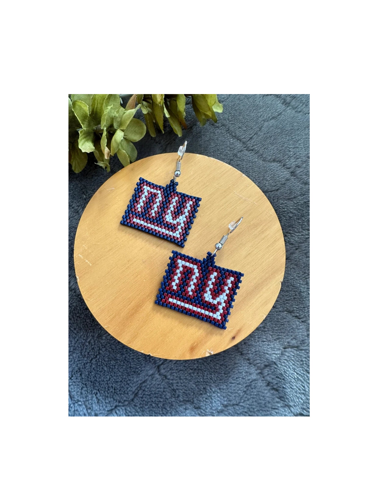 New York Giants Brick Stitch Earring Pattern NFL Brick Stitch Pattern ...
