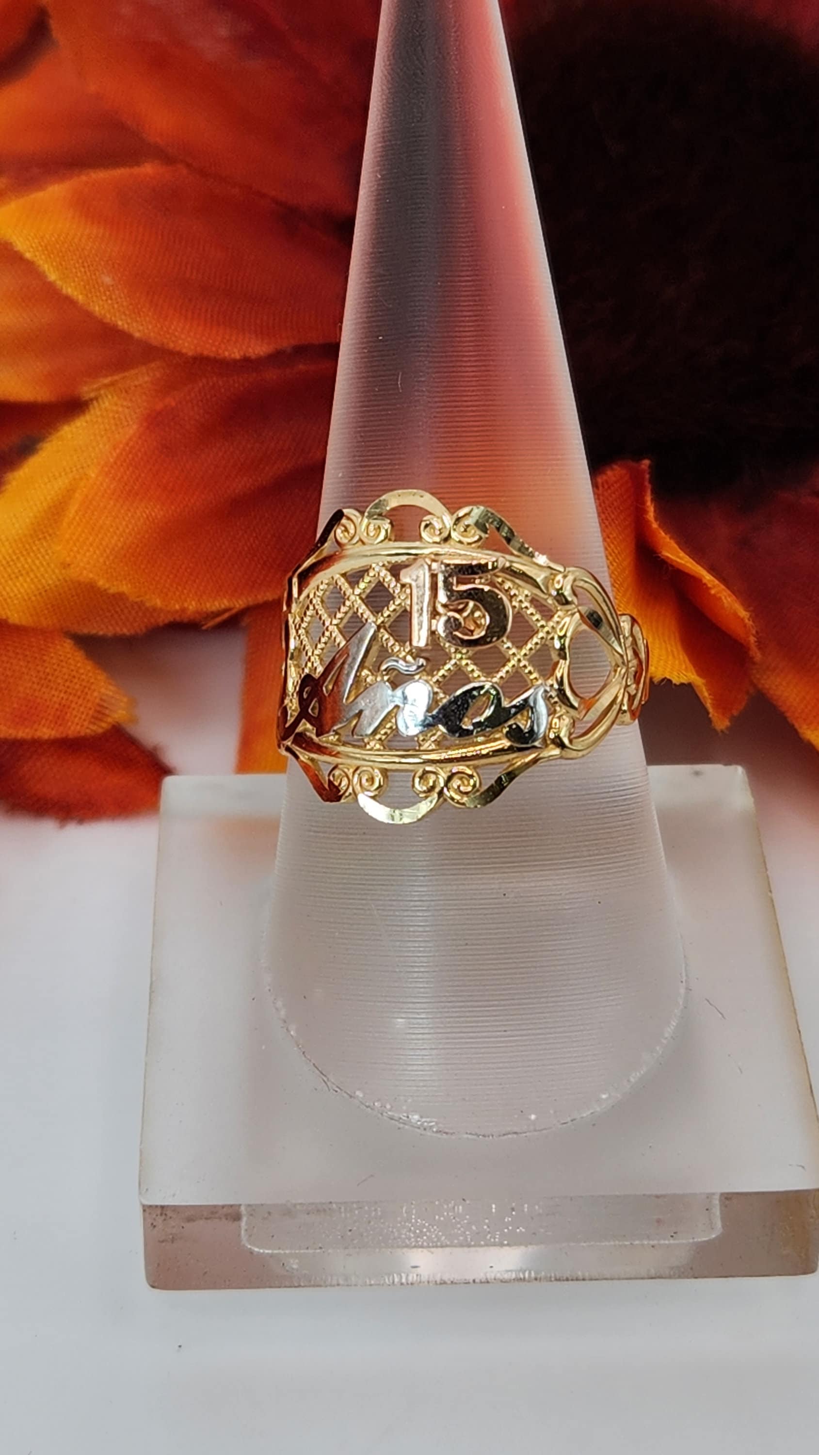 14K Gold Quinceanera Ring - Etsy