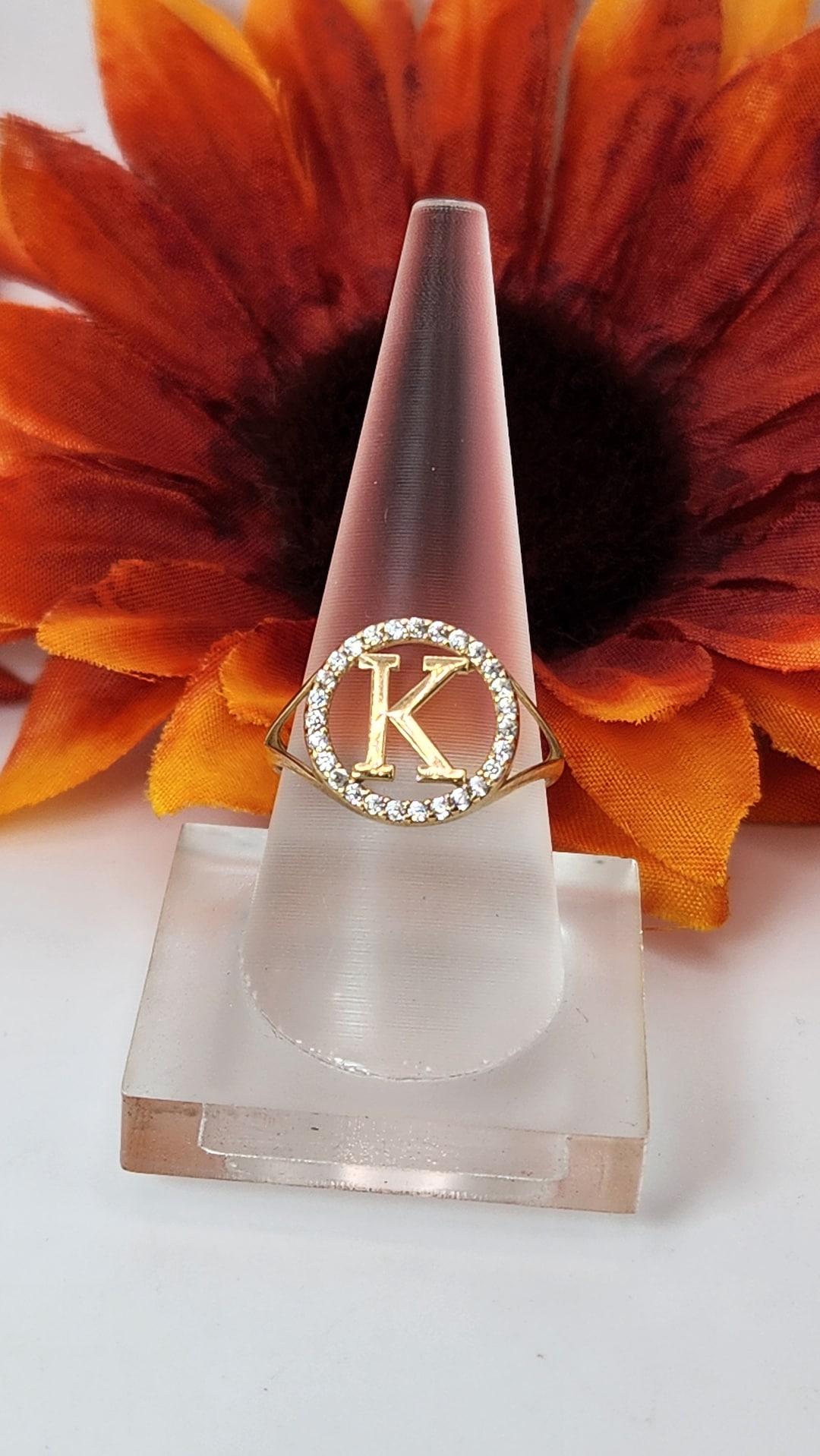 K Initial Ring - 10K Gold - Etsy