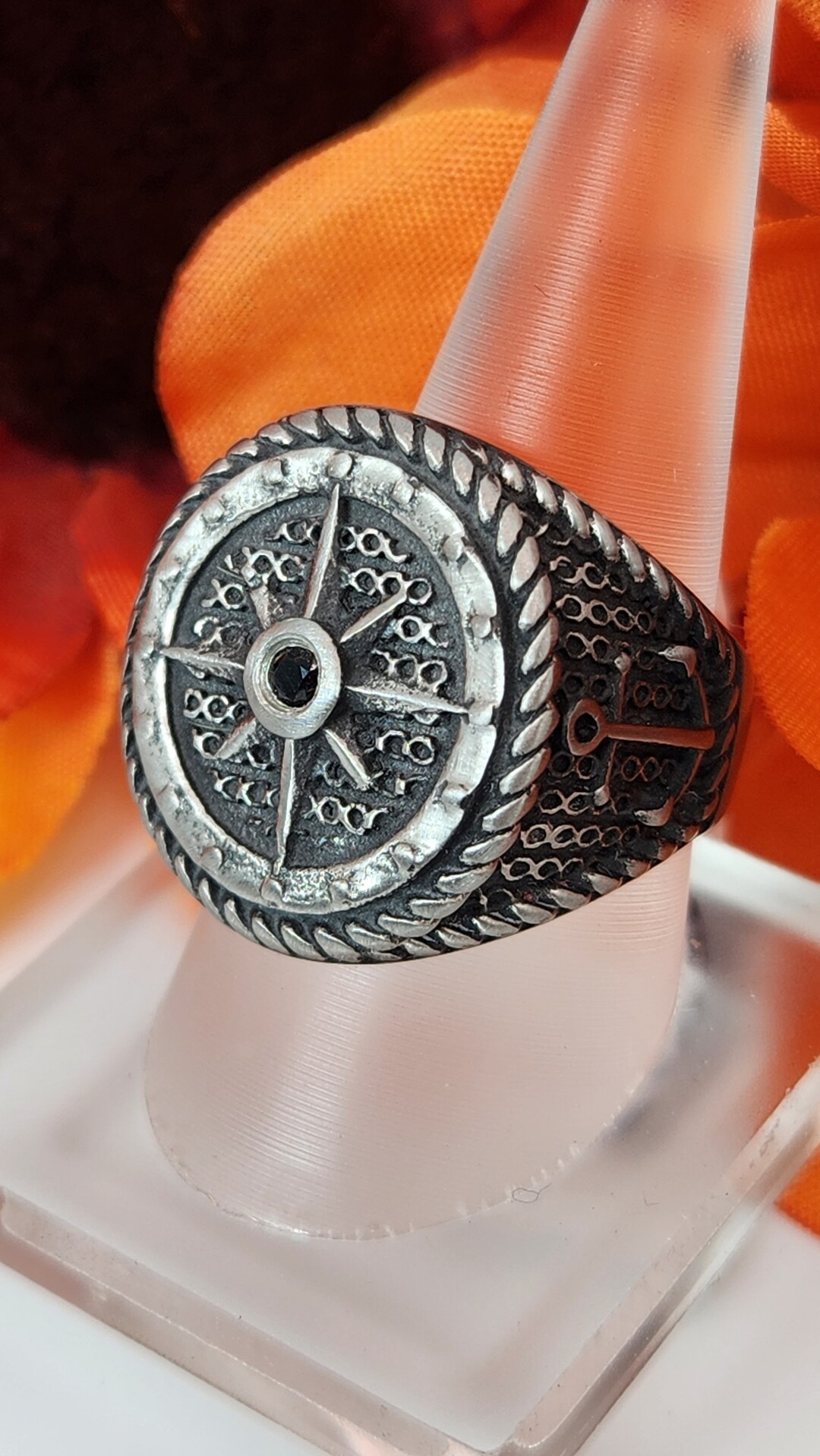 Nautical Men's Ring - Stainless Steel - Etsy