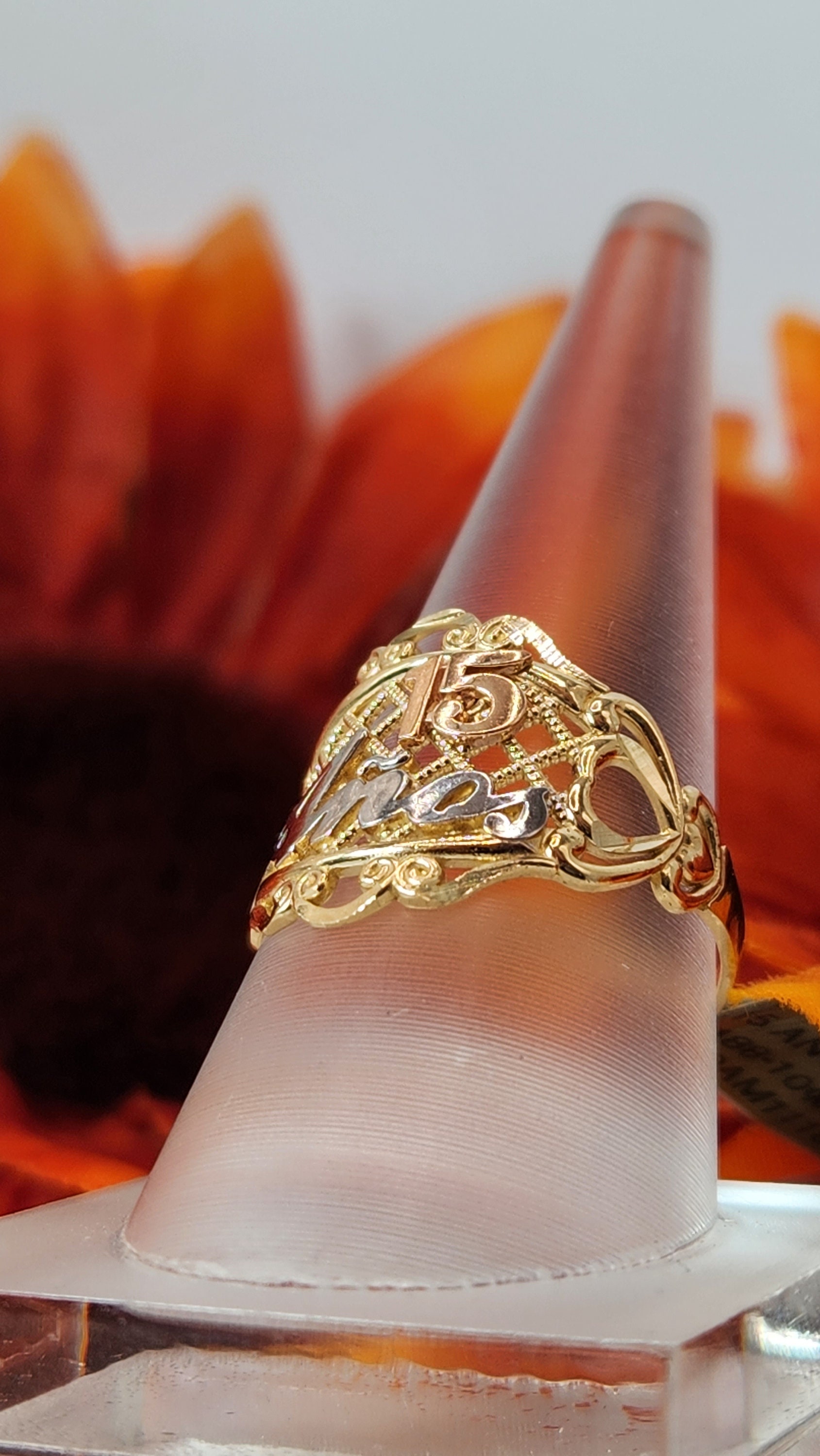 14K Gold Quinceanera Ring - Etsy