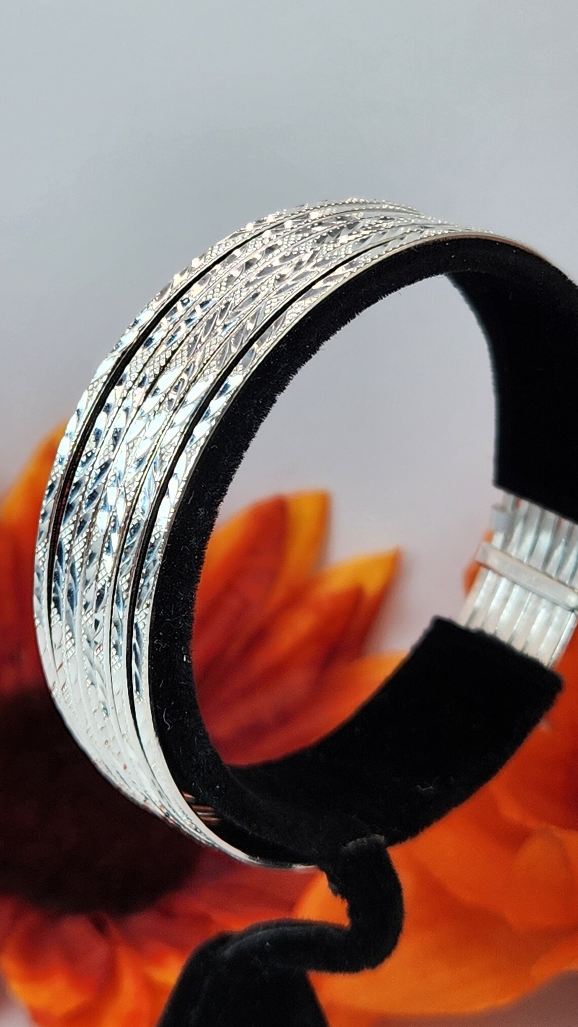Diamond Cut 7 Days Bangle Set - Silver - Etsy