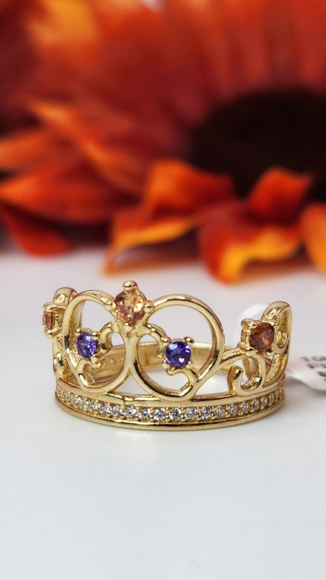 10K Gold Crown Ring - Etsy