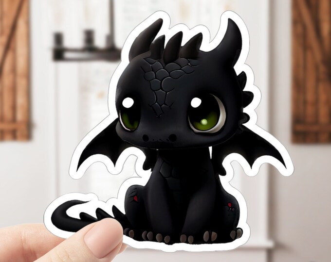Black Dragon Chibi Kiss-cut Stickers, Fantasy Stickers for Tabletop ...