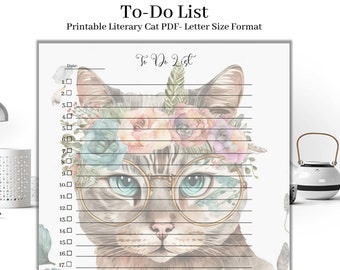 Cat Themed to Do List Printable, Daily/weekly Tasks Template, Organizer ...