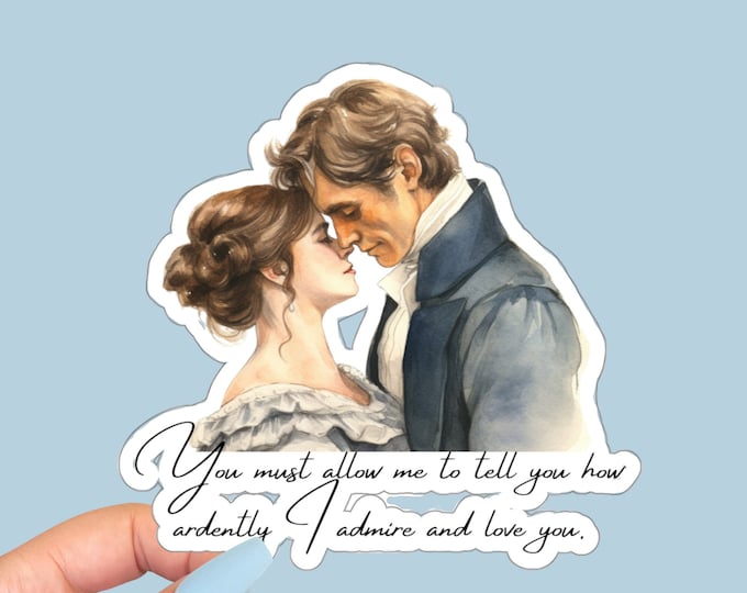 Mr Darcy Sticker, Mr Darcy, Jane Austen Stickers, Jane Austen, Jane ...