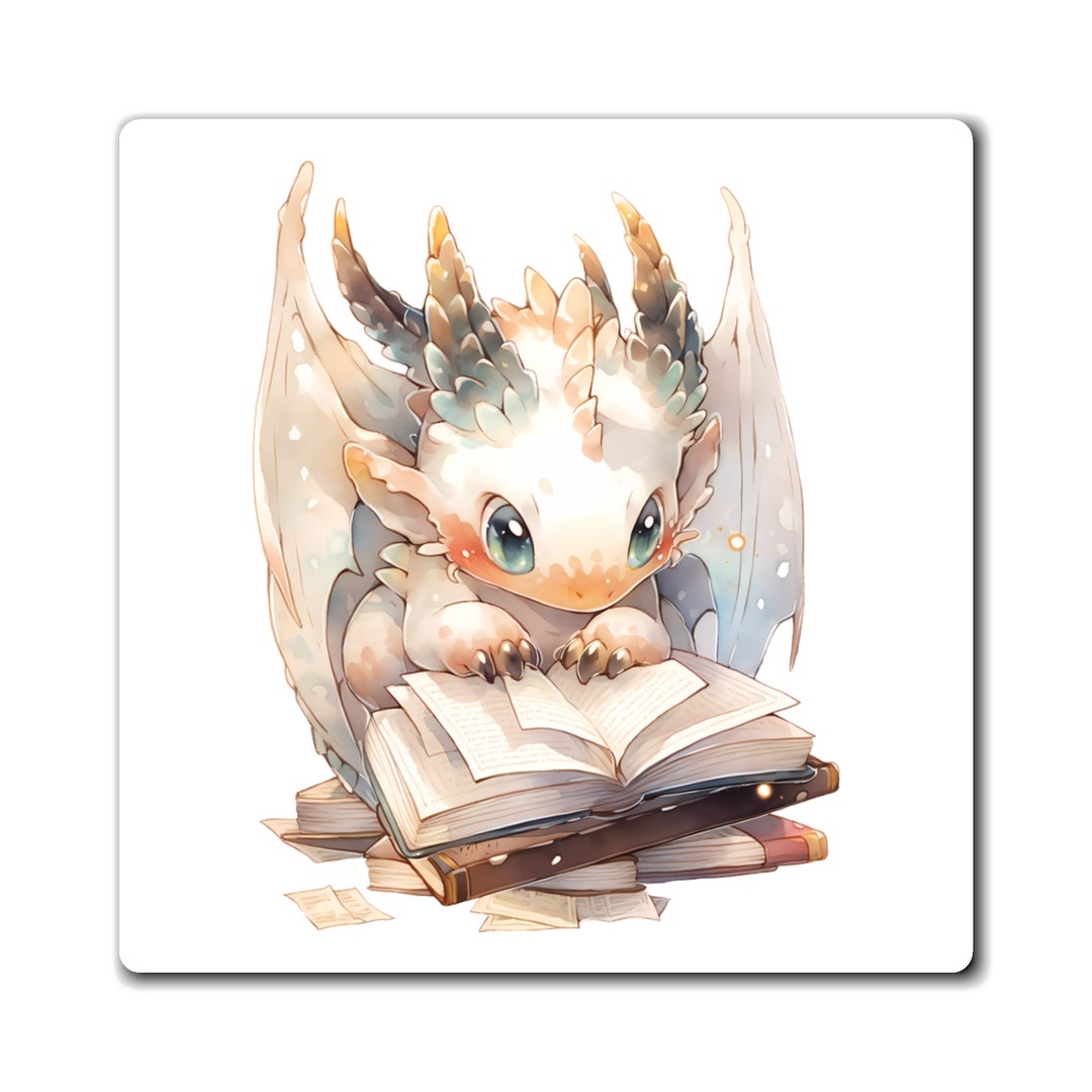 Dragon Magnet, Book Dragon, Baby Dragon, Book Lovers Gifts, Cute Dragon ...