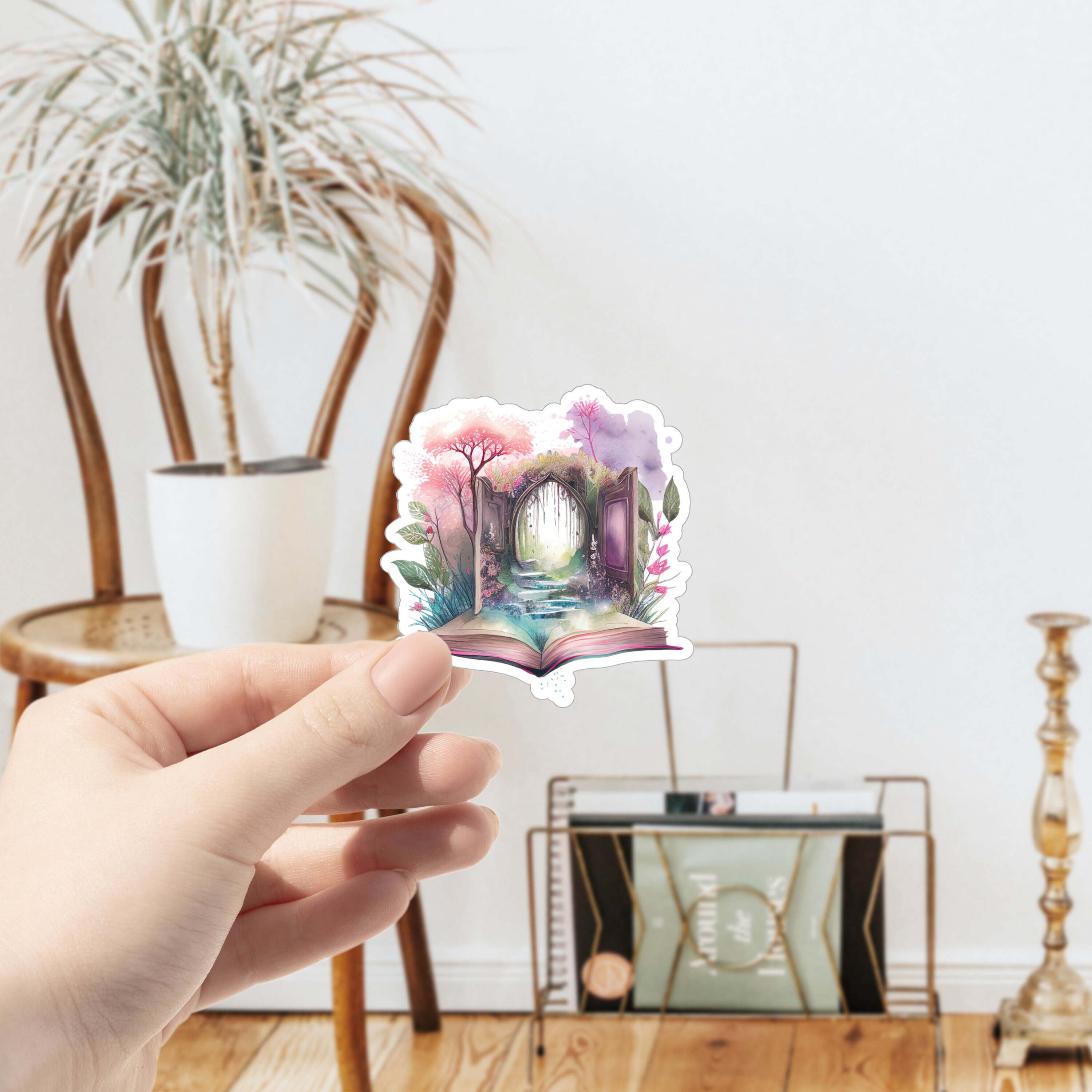 Open Book Sticker Open Book With Flowers Fairytale Books - Etsy