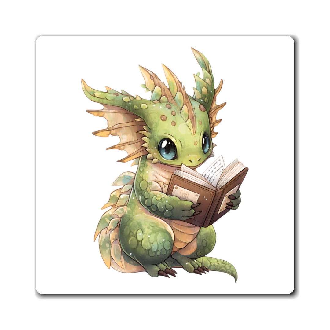 Dragon Magnet, Book Dragon, Baby Dragon, Book Lovers Gifts, Cute Dragon ...