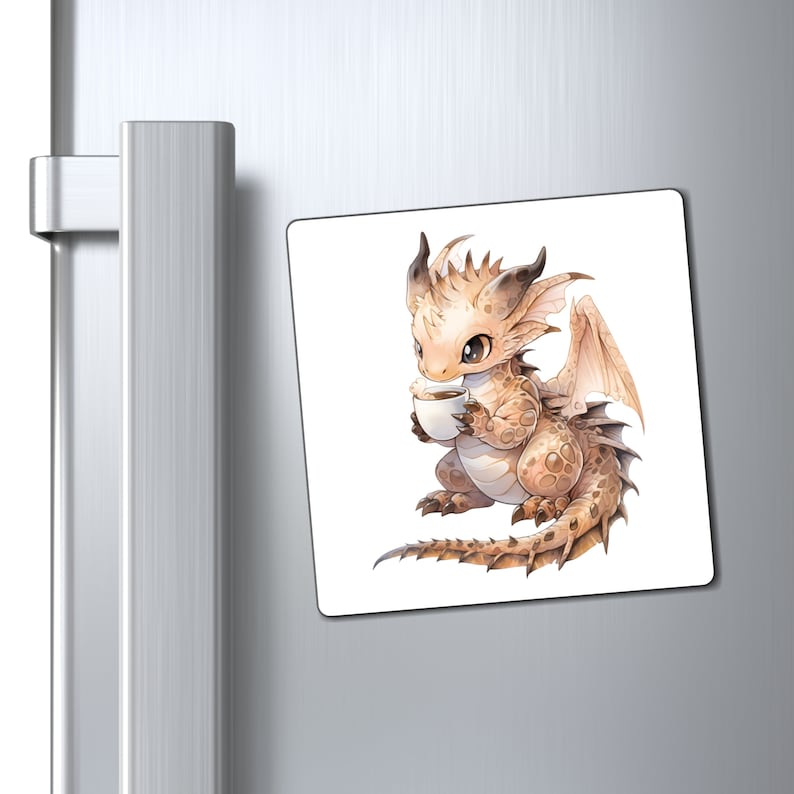 Dragon Magnet, Coffee Dragon, Baby Dragon, Dragon Lover Gift, Cute ...